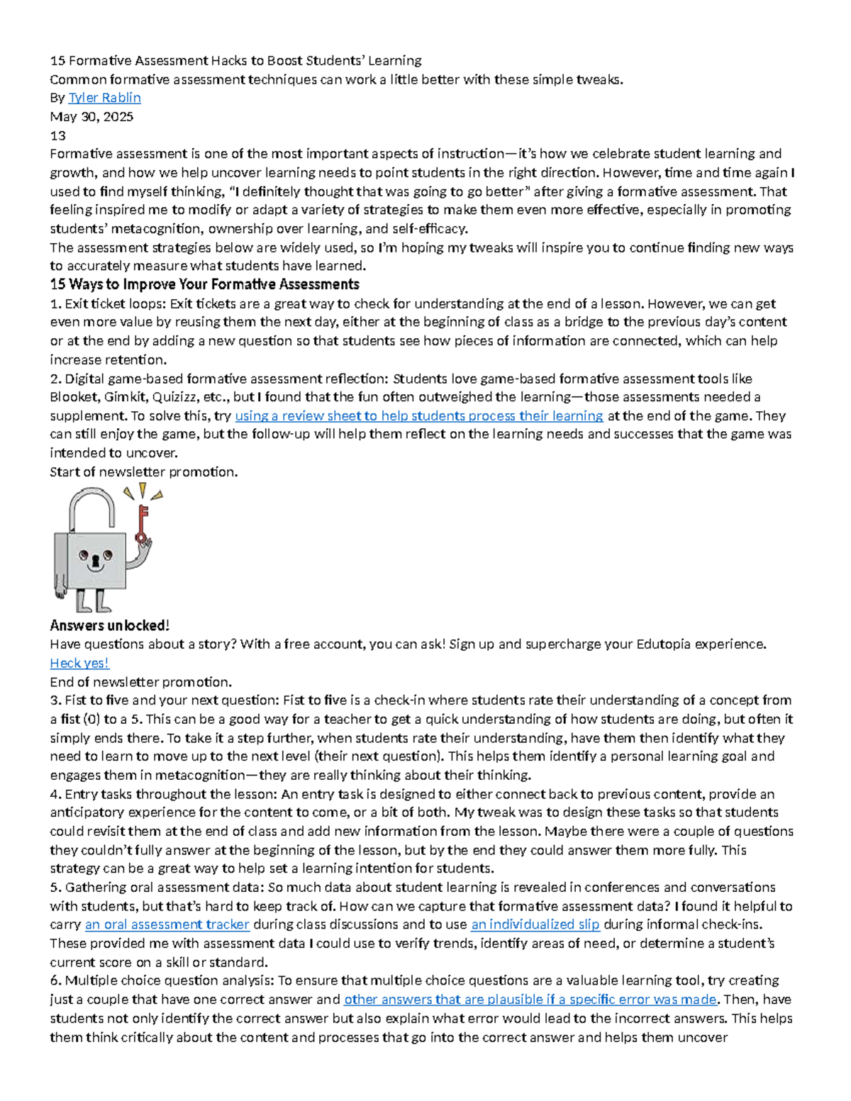 15 Formative Assessment Hacks to Enhance Student Learning - Studocu