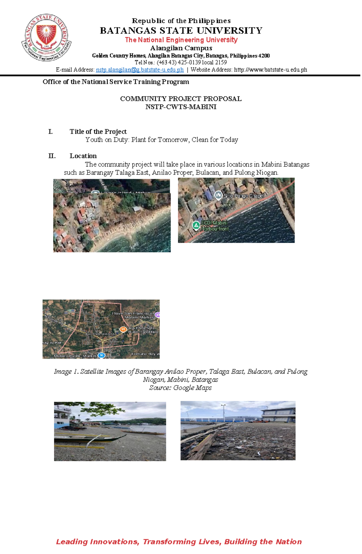 NSTP 1201 Group 2 Final Project Proposal: Youth on Duty Initiative ...