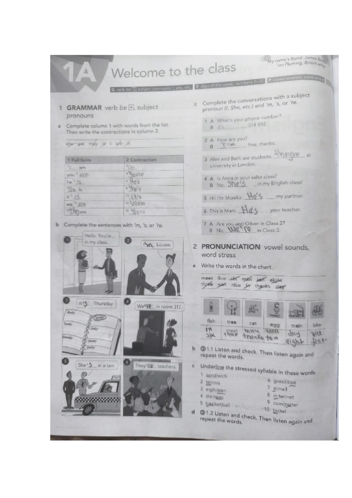 VOCABULARY: Days of the Week & Numbers - Class A Activities - Studocu