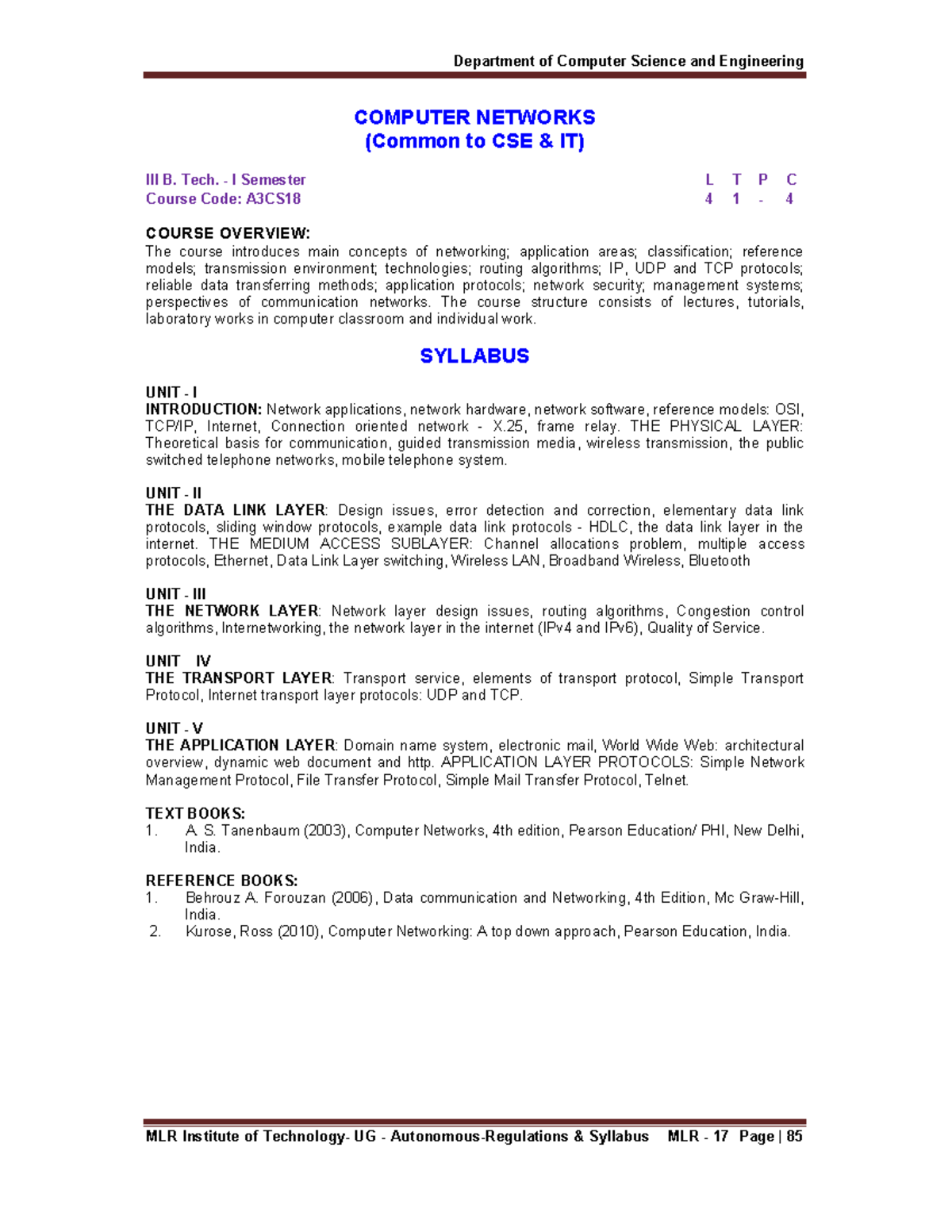 Computer Networks - Good - Department of Computer Science and ...