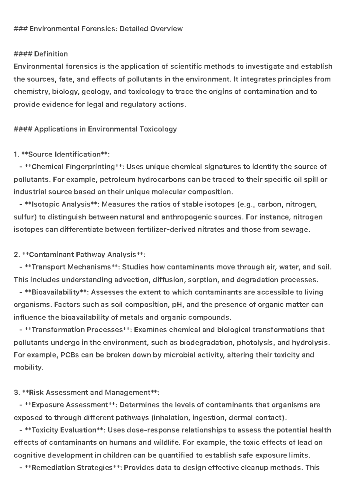 Unit 7 - Good notes - Environmental Forensics: Detailed Overview ...