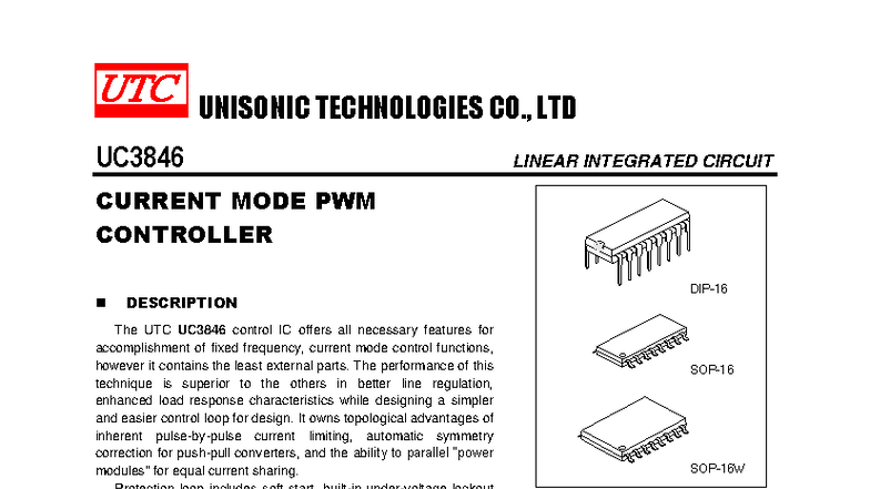 UC3846 PWM Controller Overview and Features - Studocu