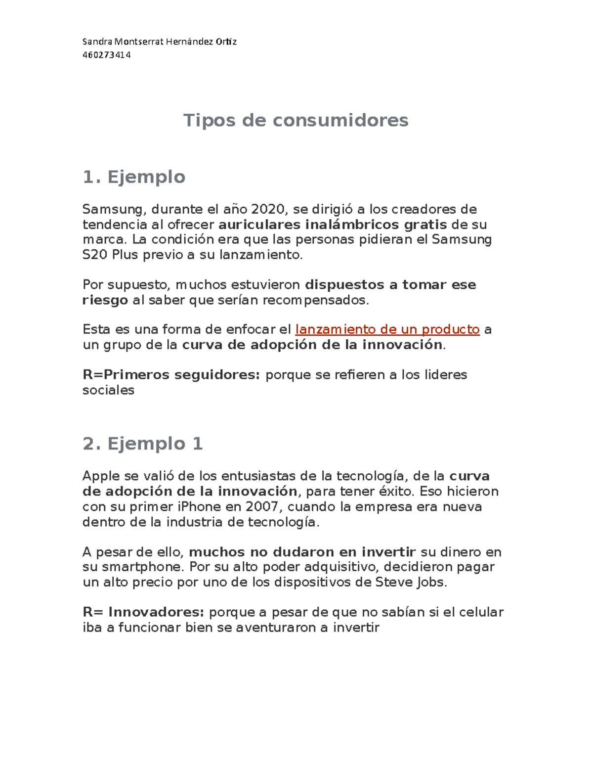Tipos de Consumidores en Marketing - Trabajo en Clase 460273414 - Studocu