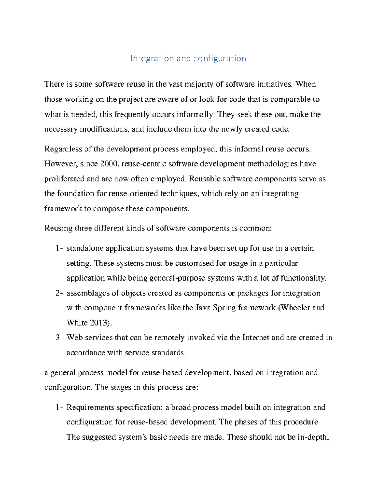 Integration and configuration - When those working on the project are ...