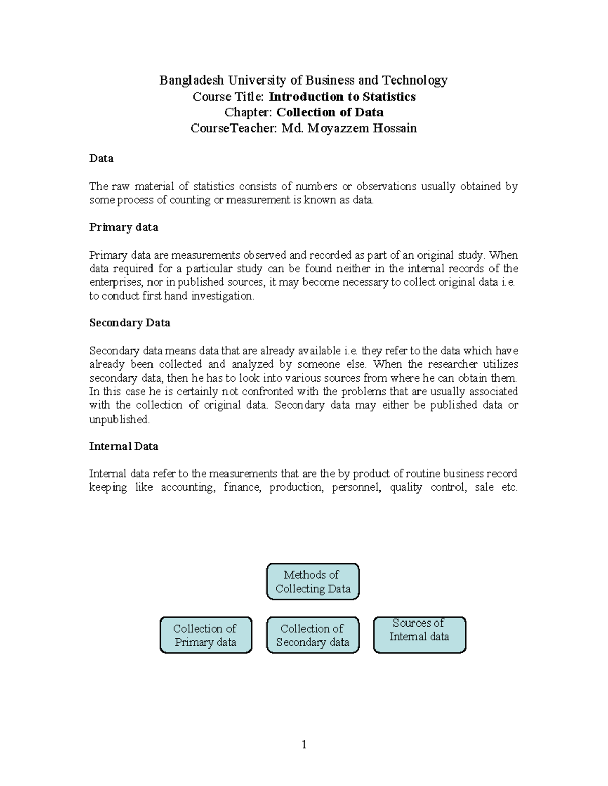 Chapter 2: Data Collection in Introduction to Statistics (STAT101 ...