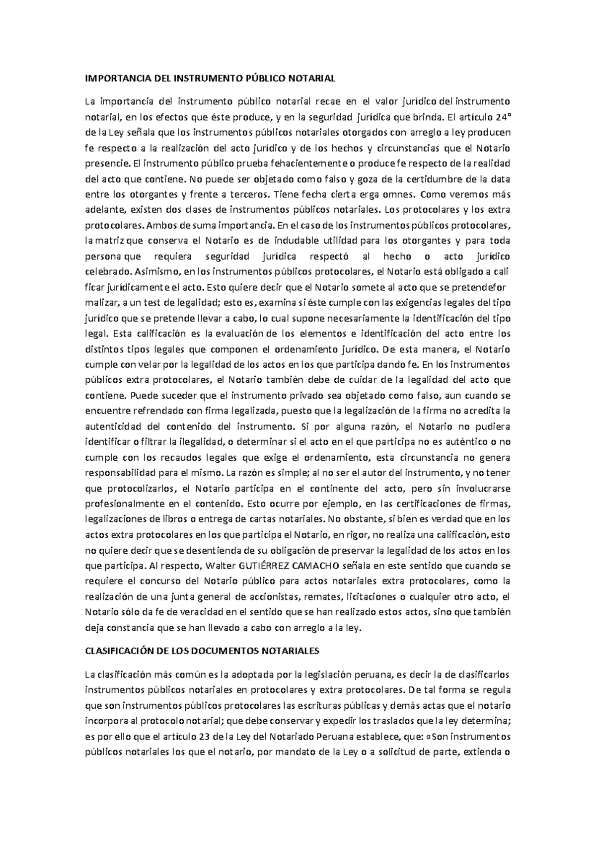 Importancia del Instrumento Público Notarial en el Derecho Peruano ...