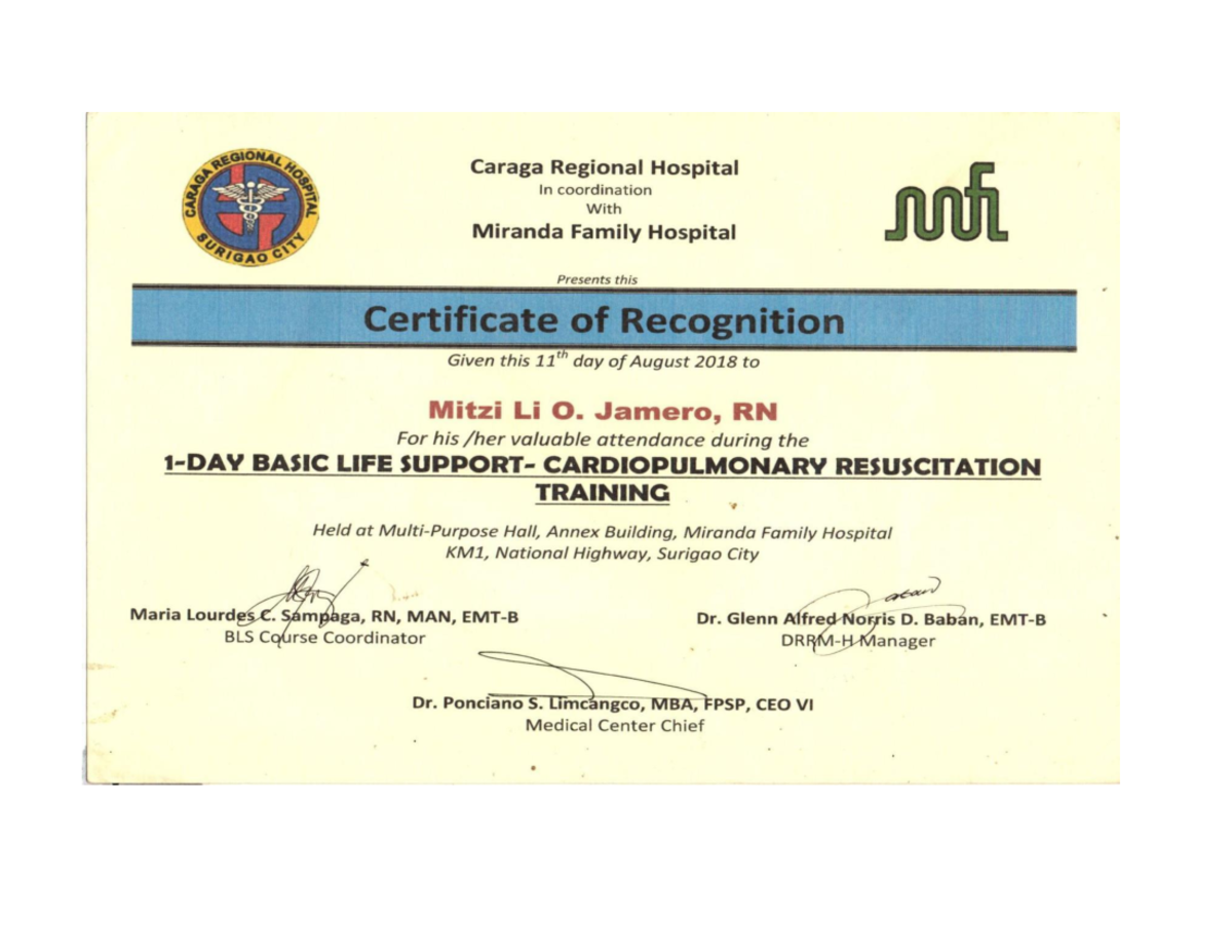 CERT 9 - ffdsfa - CHARGE REGIONAL STATEMENT Caraga Regional Hospital In ...