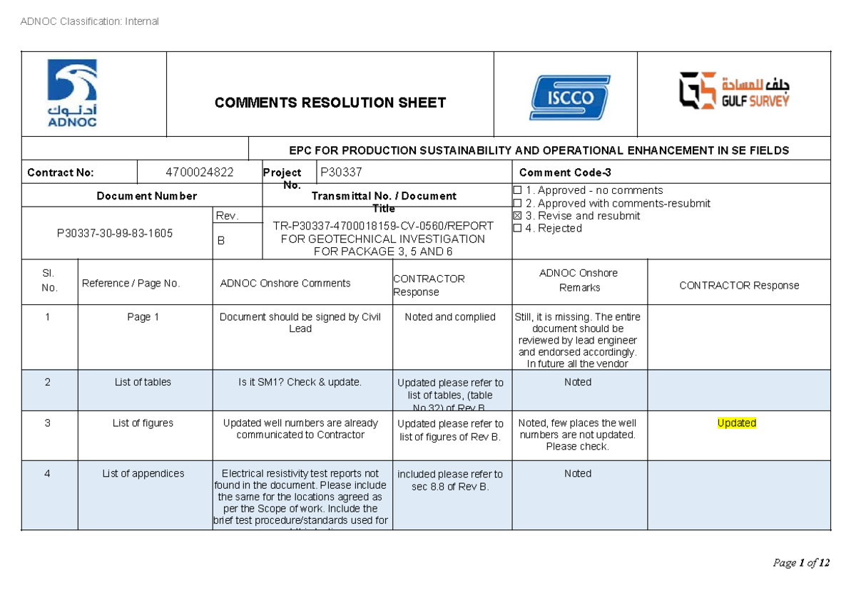 P30337 30 99 83 1604 CRS - dsafsfsfsdf - COMMENTS RESOLUTION SHEET EPC ...
