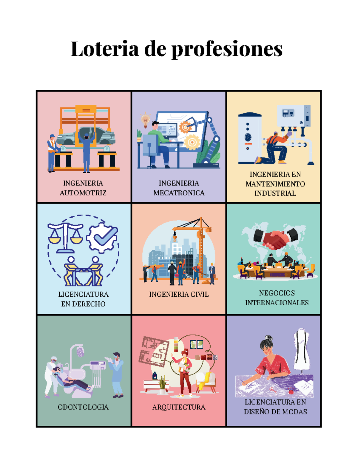 Lotería de Profesiones: Principales Carreras en Ingeniería y Más - Studocu