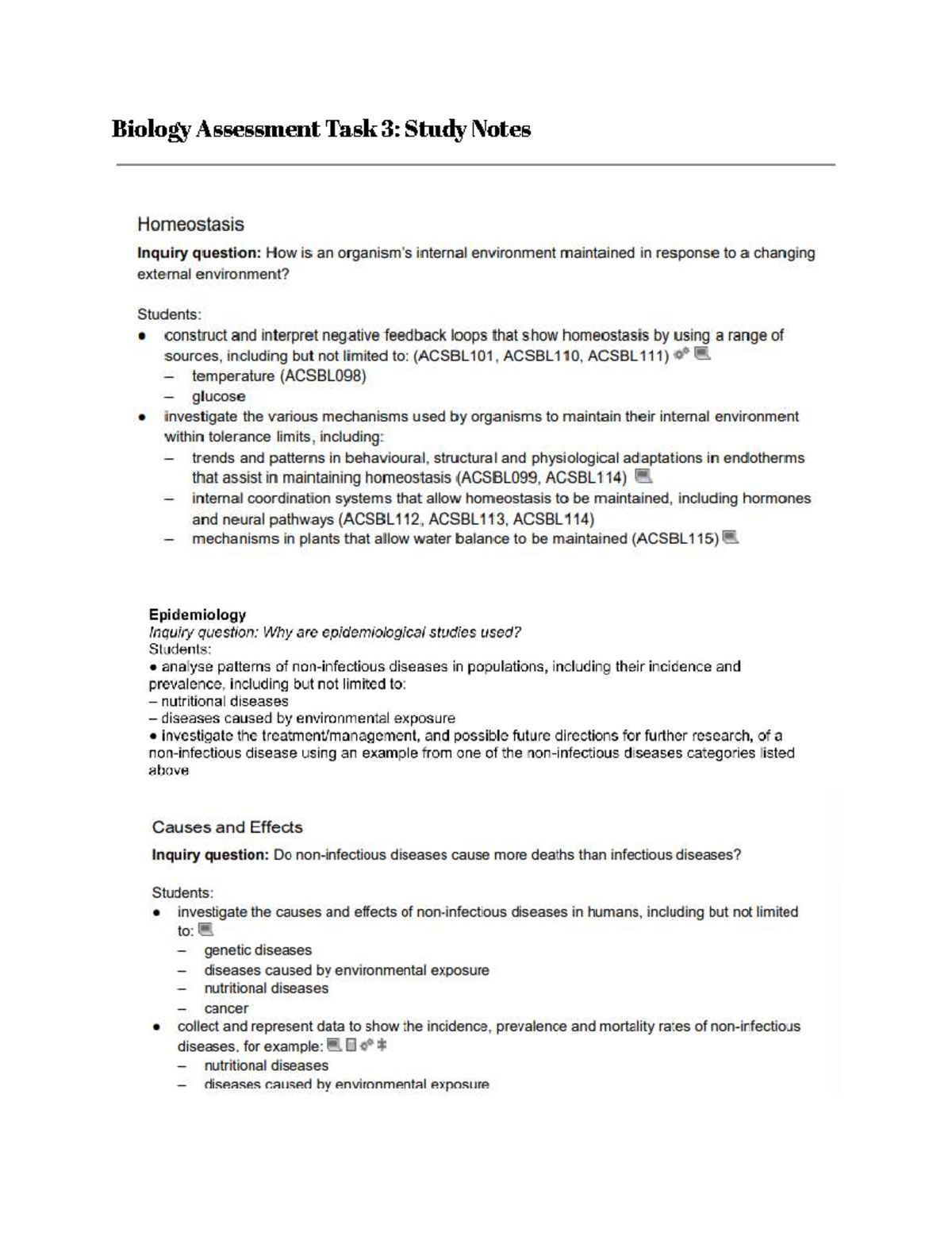 Biology Assessment Task 3: Homeostasis Study Notes and Key Concepts ...