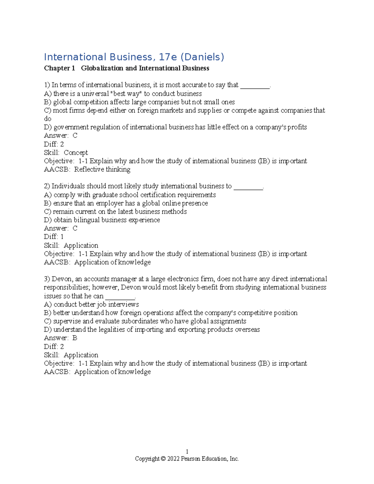 Chapter 1: Understanding Globalization in International Business (IB ...
