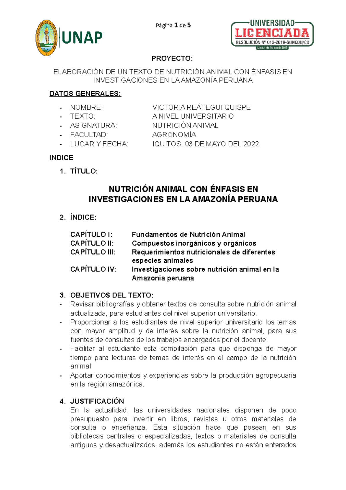 Proyecto: Texto de Nutrición Animal - Investigaciones en la Amazonía ...