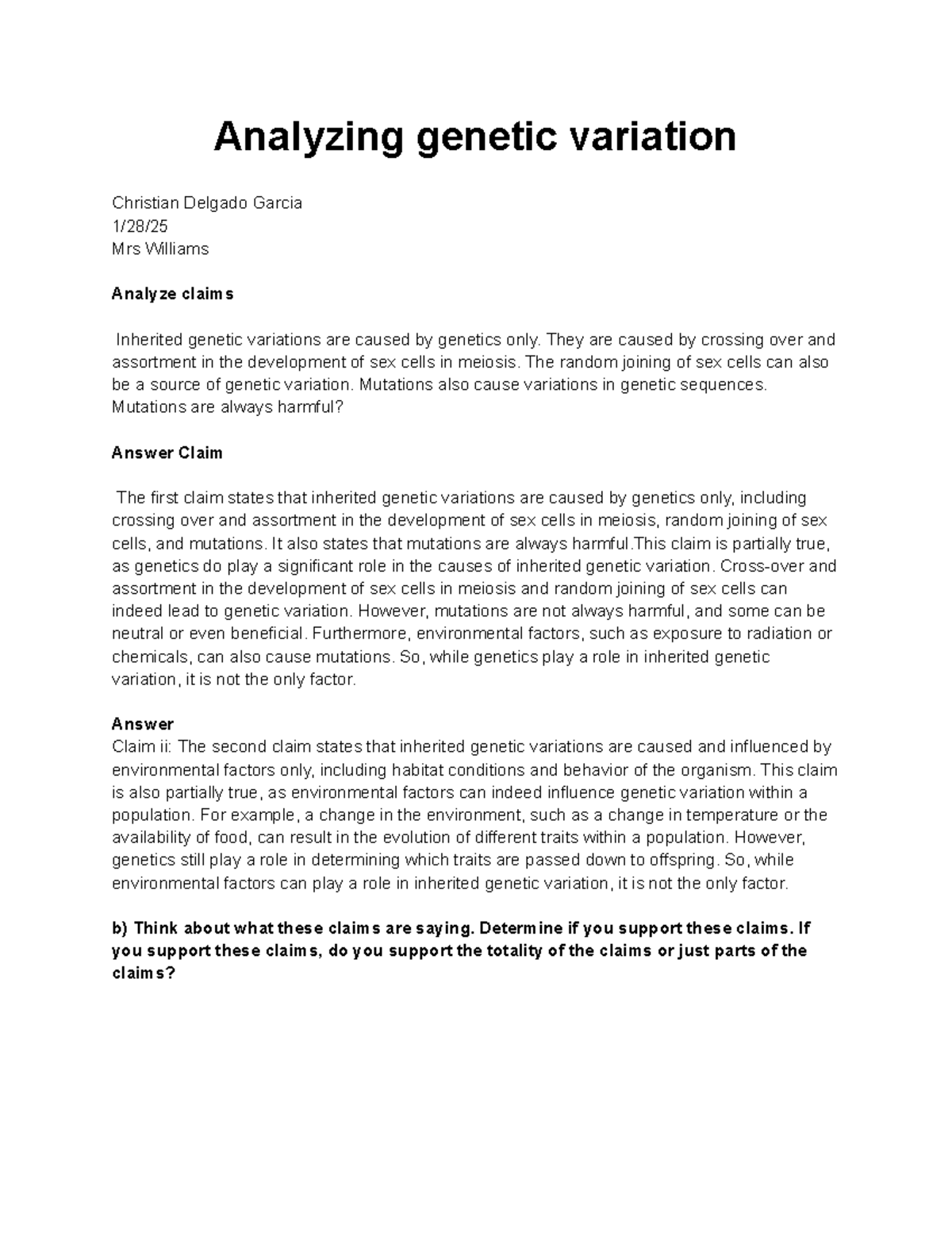 Analyzing genetic variation - Analyzing genetic variation Christian ...