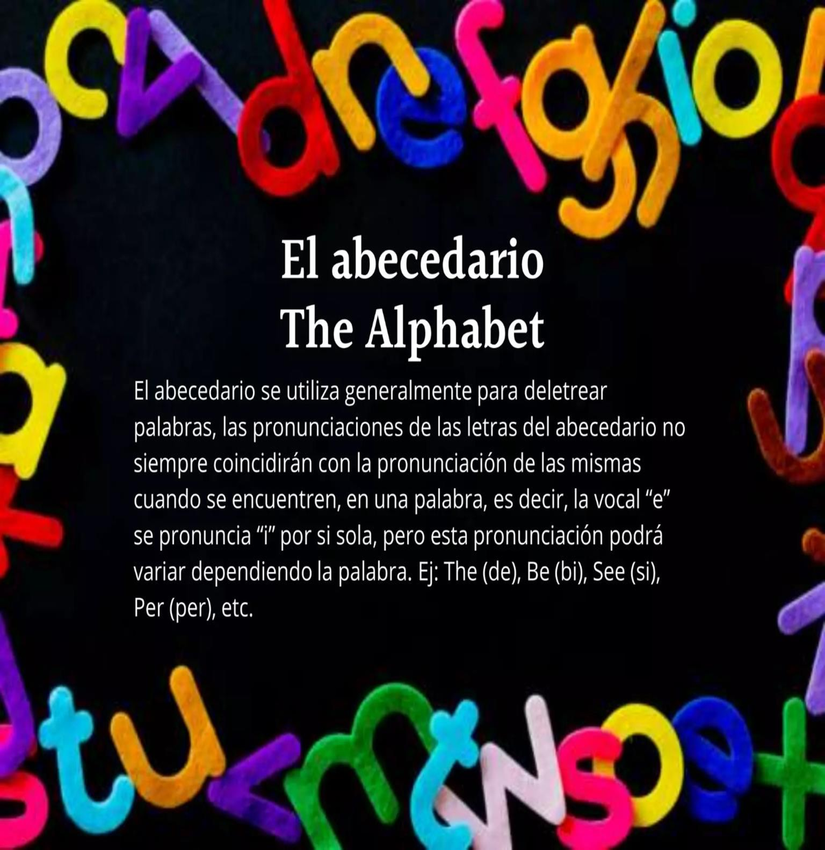 1. El abecedario - ewvwve - S El abecedario The Alphabet El abecedario ...