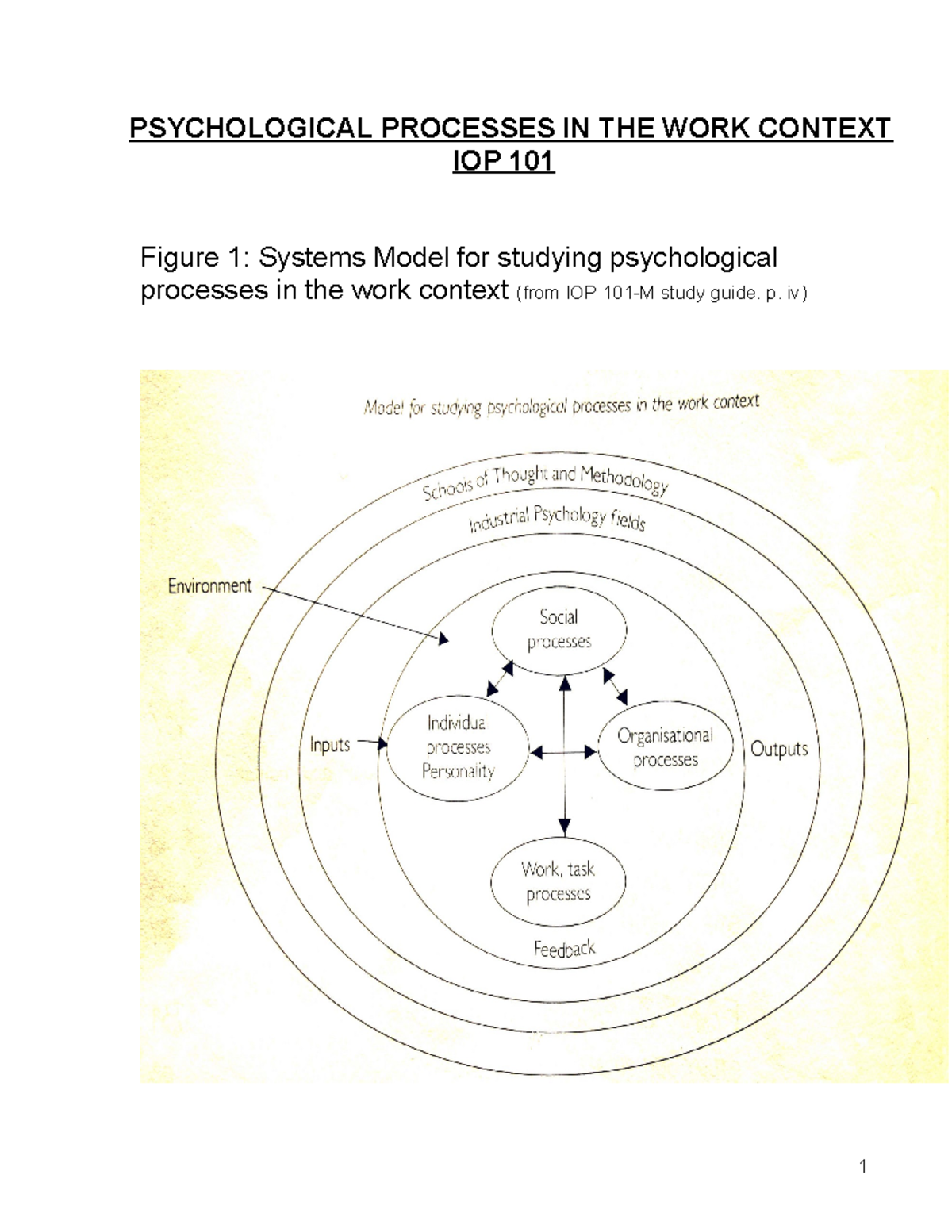 IOP1501: Study Notes on Psychological Processes at Work - Studocu