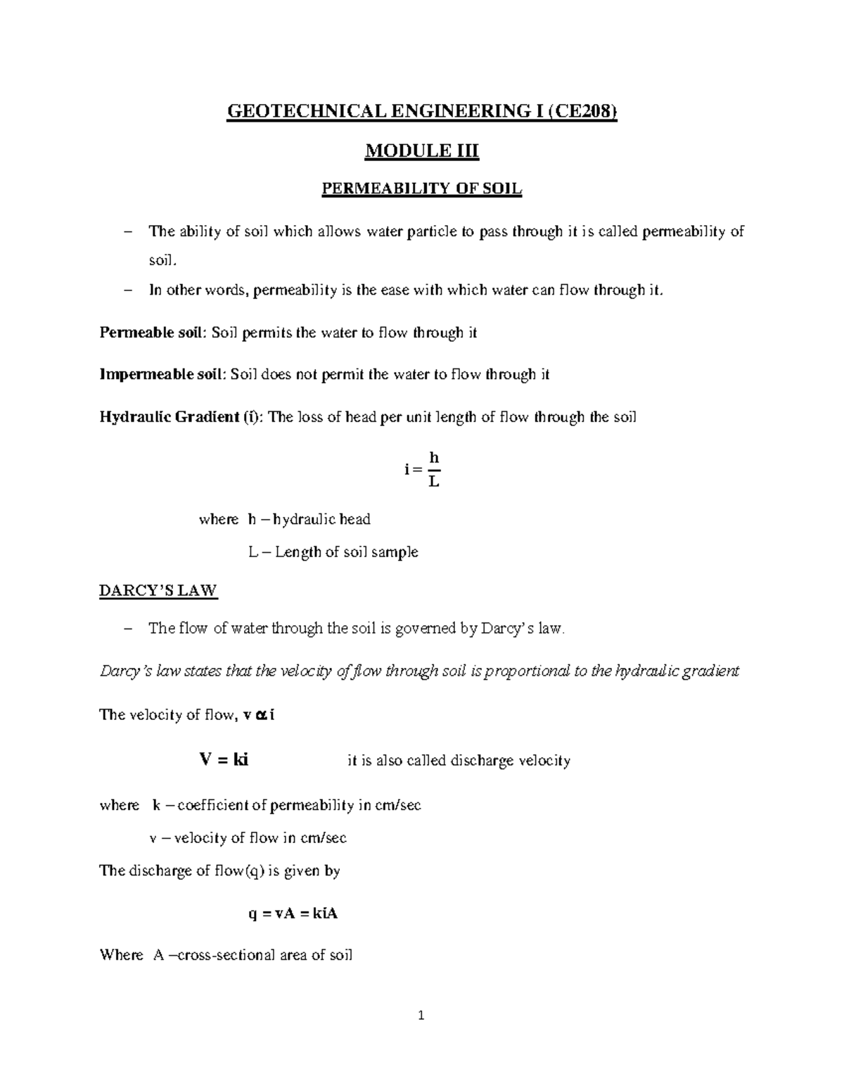 GT (CE 208) - Geotechnical engineering notes for KTU civil engineering ...