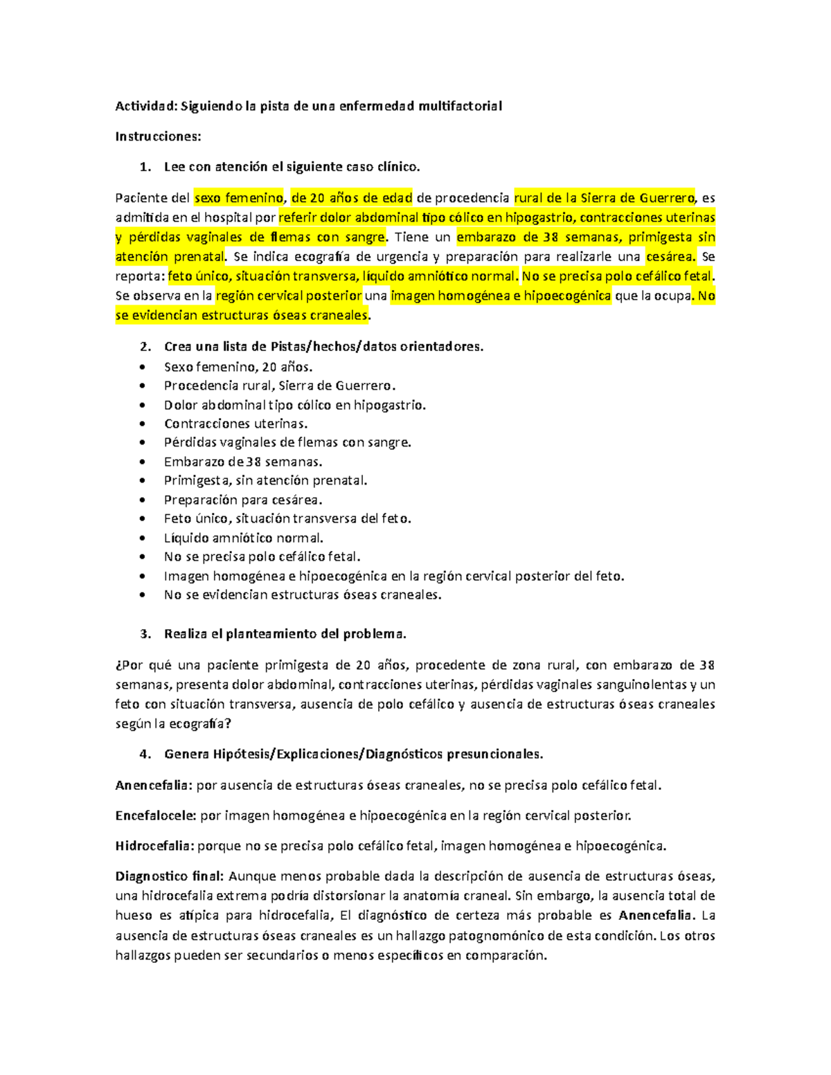 Actividad: Estudio de Caso sobre Enfermedad Multifactorial en Embarazo ...