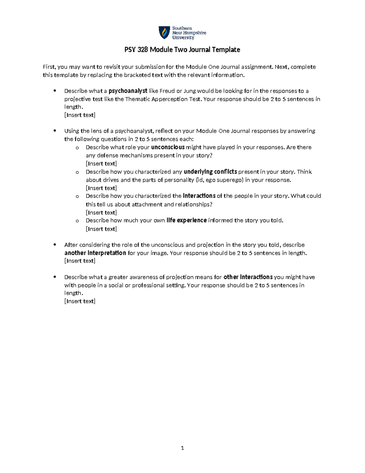 PSY 328 Module Two Journal Template - PSY 328 Module Two Journal Template First, you may want to ...