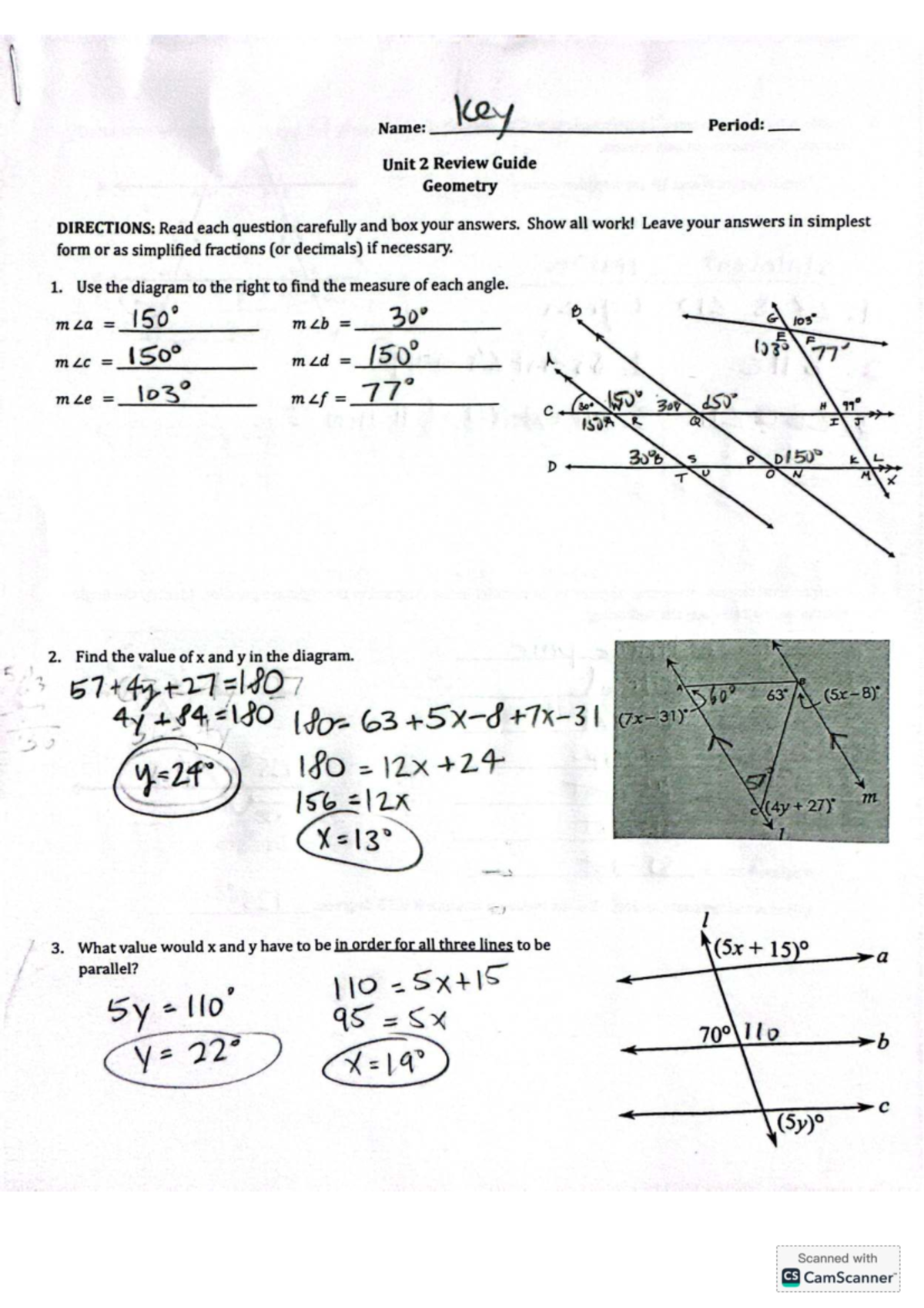 Unit 2 Review Guide: Geometry Concepts and Angle Relationships - Studocu