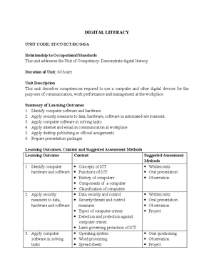 Digital Literacy Level 4 Introduction - DIGITAL LITERACY LEVEL 4 ISCED ...