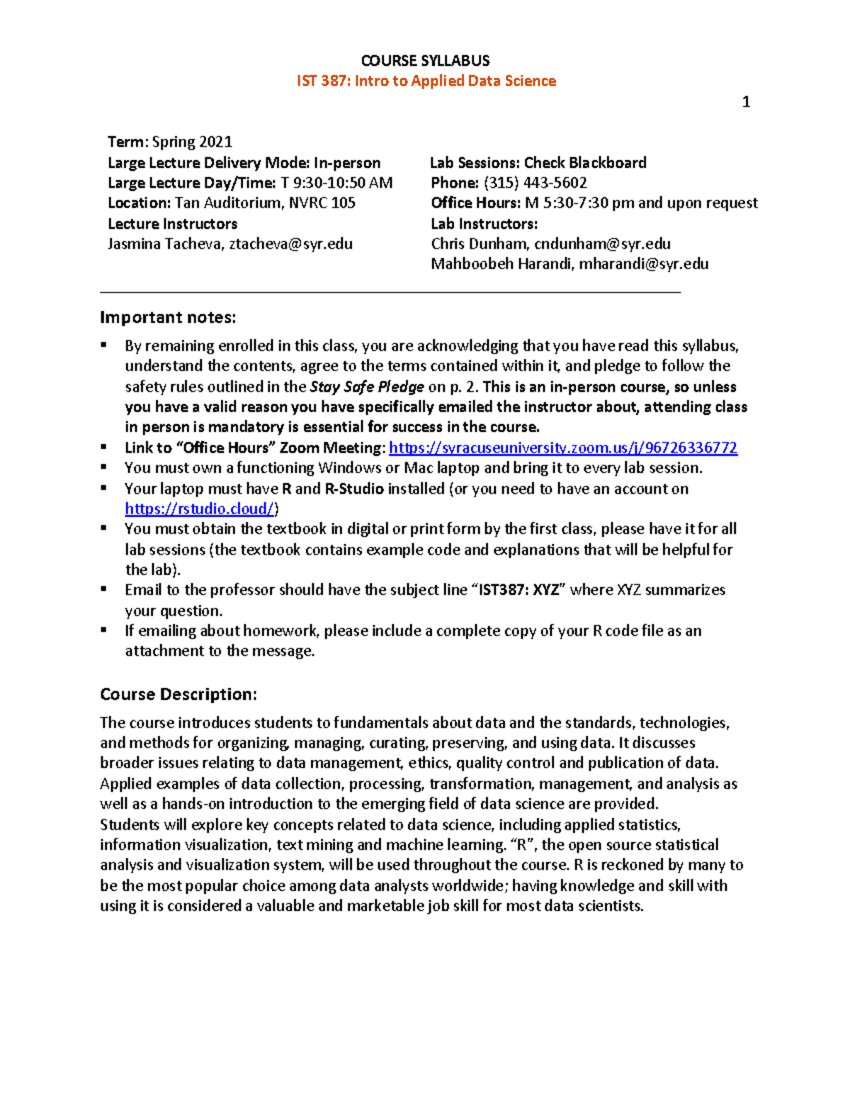 IST 387 Spring 2021 Final Exam Overview and Course Details - Studocu