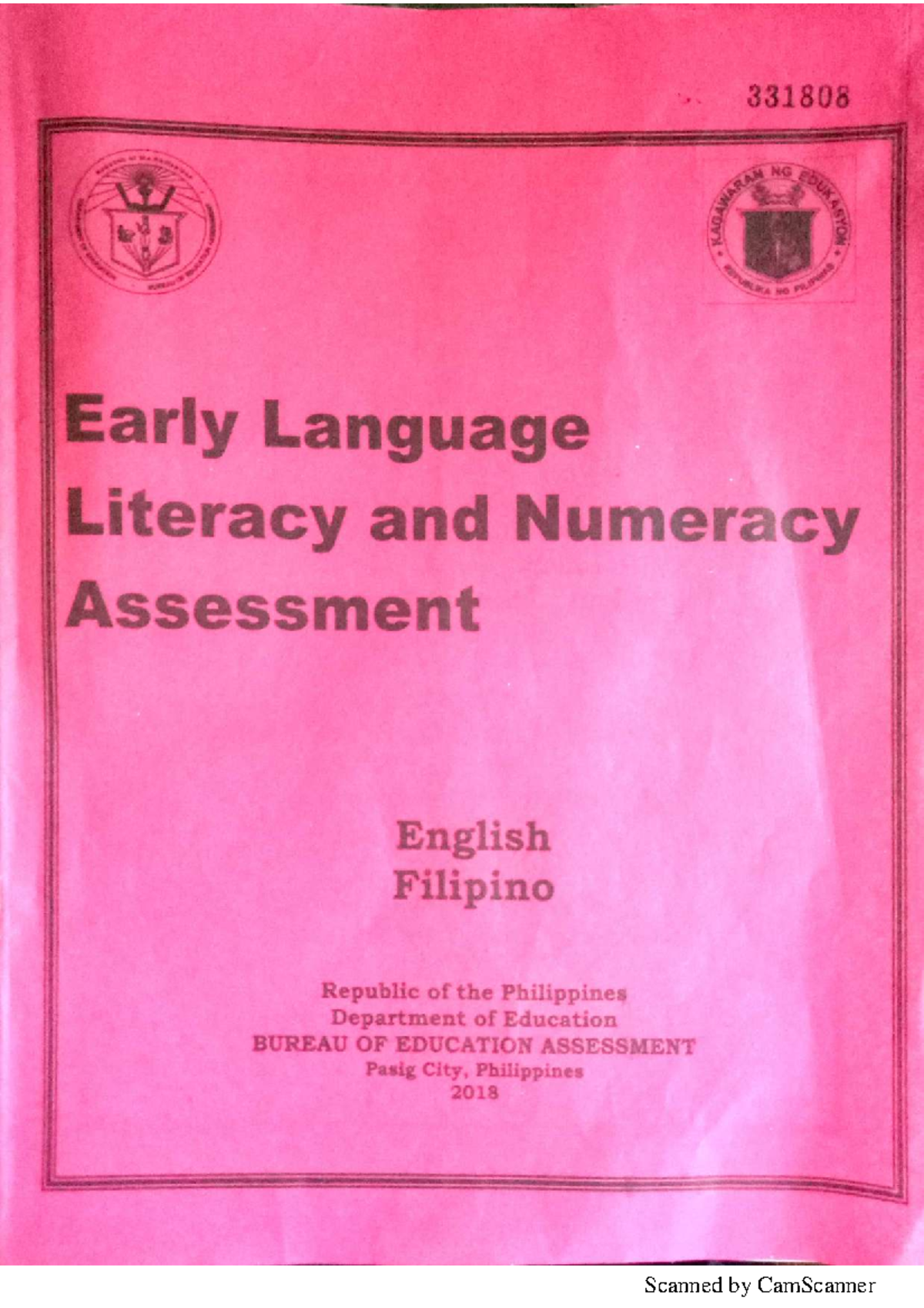 Course Code: ELLNA 2018 - Reviewer for Early Language Literacy and ...