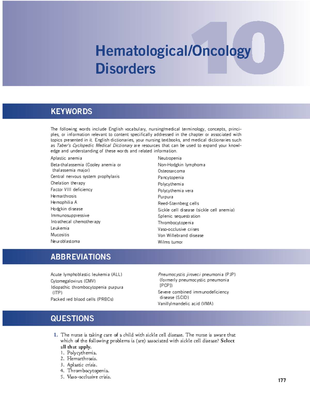 Pediatric Success - Hem Onc - 177 10 Hematological/Oncology Disorders ...