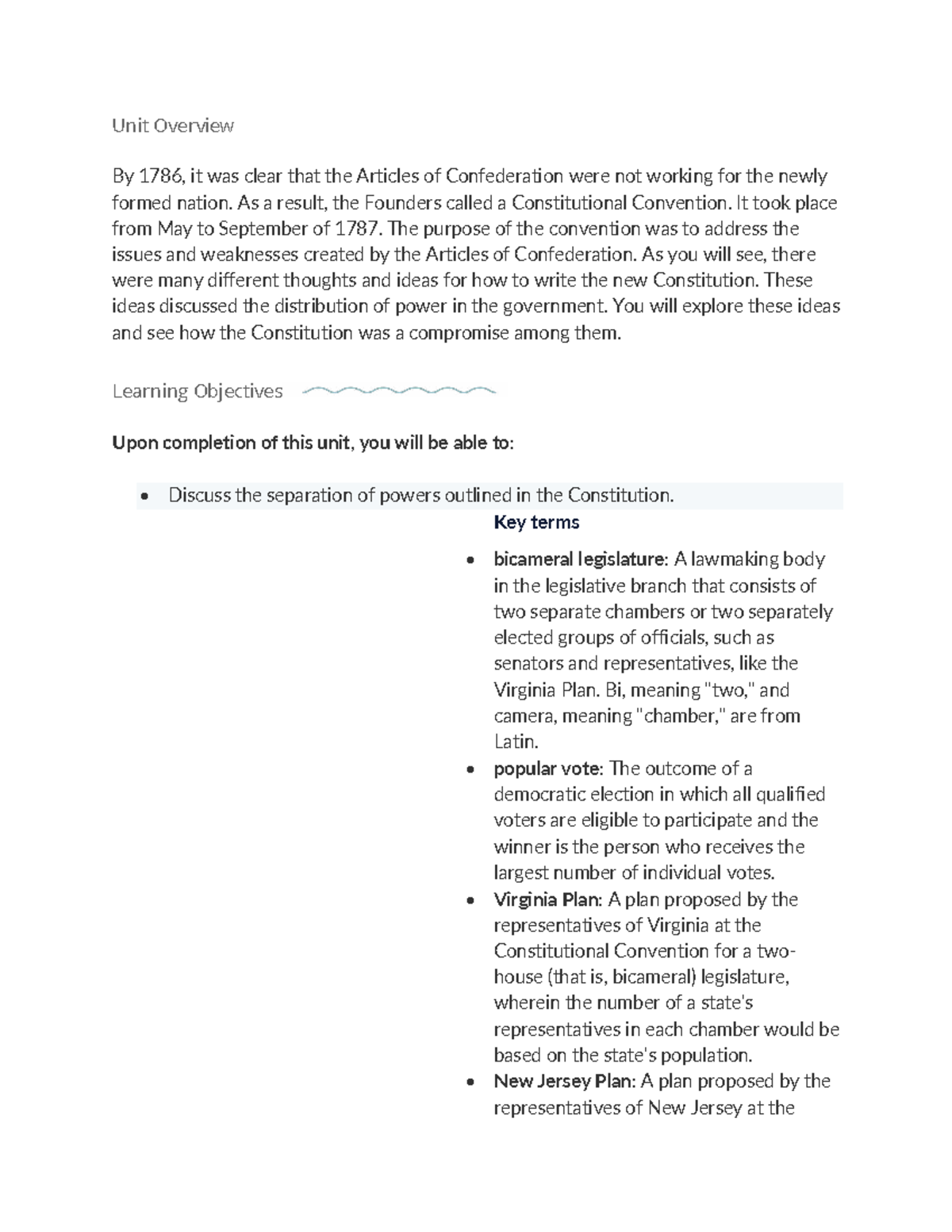 Understanding the Great Compromise: NJ vs. VA Plans (Unit 1786) - Studocu