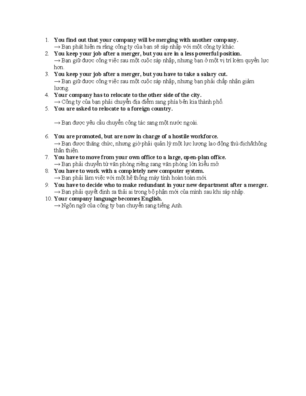 Market Leader Unit 3: Change Situations - Exercise A - Studocu