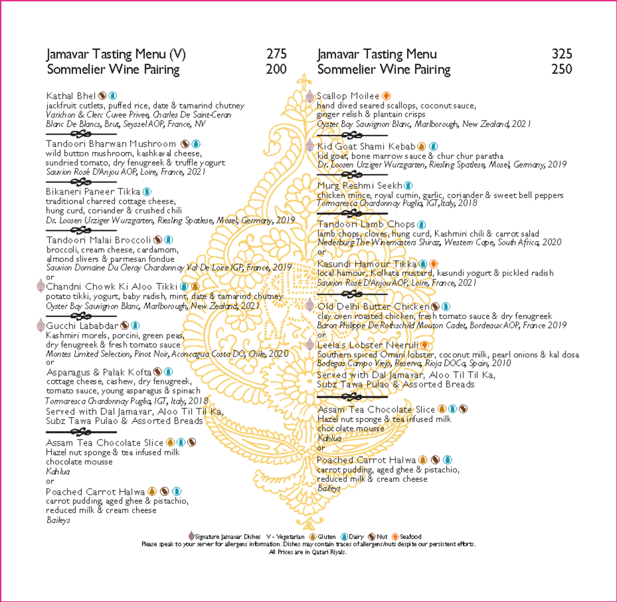 Jamavar Doha Tasting Celebration Menu - ####### Signature Jamavar ...