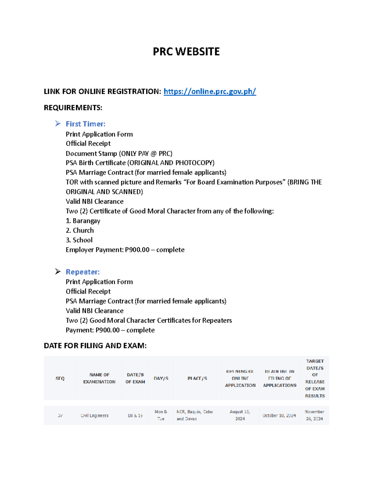 PRC- Website Guidelines - PRC WEBSITE LINK FOR ONLINE REGISTRATION ...