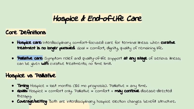 Hospice Care Core Definitions: Key Concepts and Nursing Strategies ...