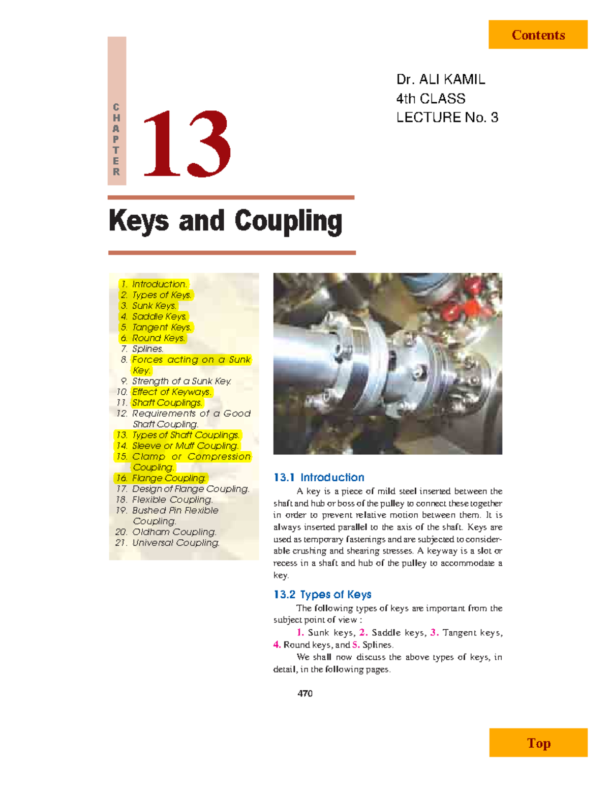 MUCLecture 2021: Chapter on Keys and Couplings in Machine Design - Studocu