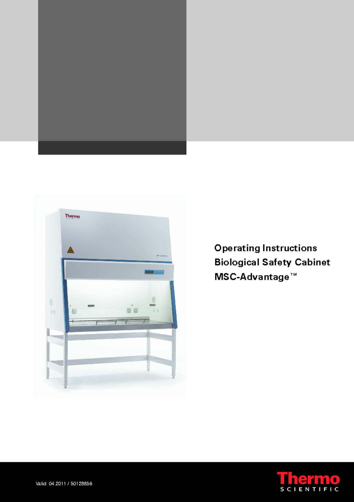 Msc advantage 1 - Valid: Operating Instructions Biological Safety ...