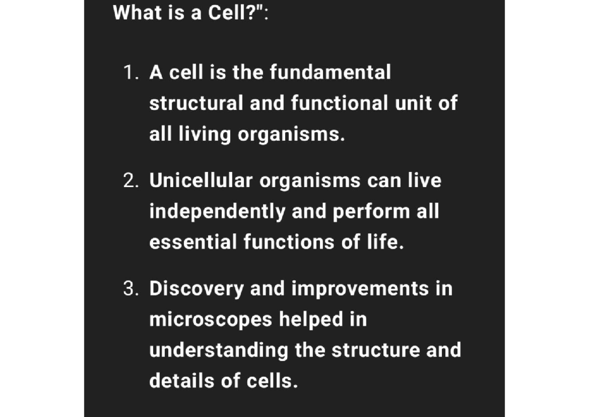 Biology 101: Cell Structure and Function Overview - Studocu