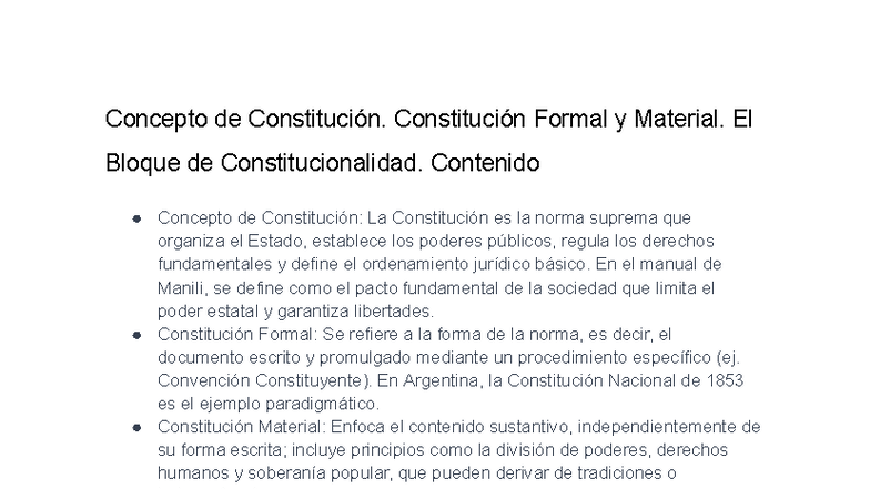 Resumen de la Constitución: Conceptos y Estructura Fundamental - Studocu