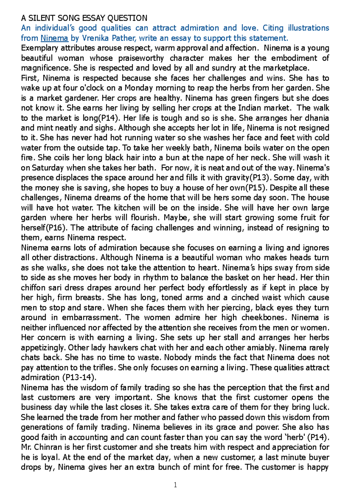 A SILENT SONG ESSAY QUESTIONS: Exploring Themes of Resilience and ...