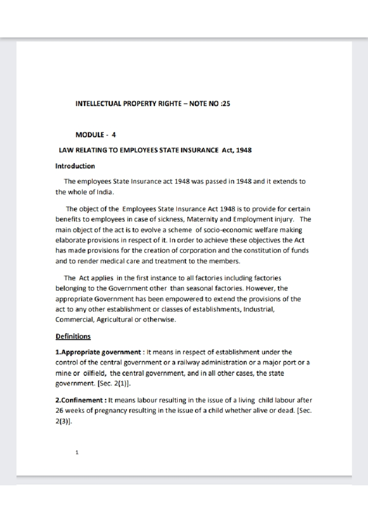 IPR note 21 - Lecture notes Intelluctual property rights 5th sem BBA ...