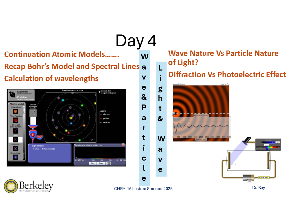 CHEM 1A Lecture 4: Atomic Models & Spectral Lines Recap - Studocu