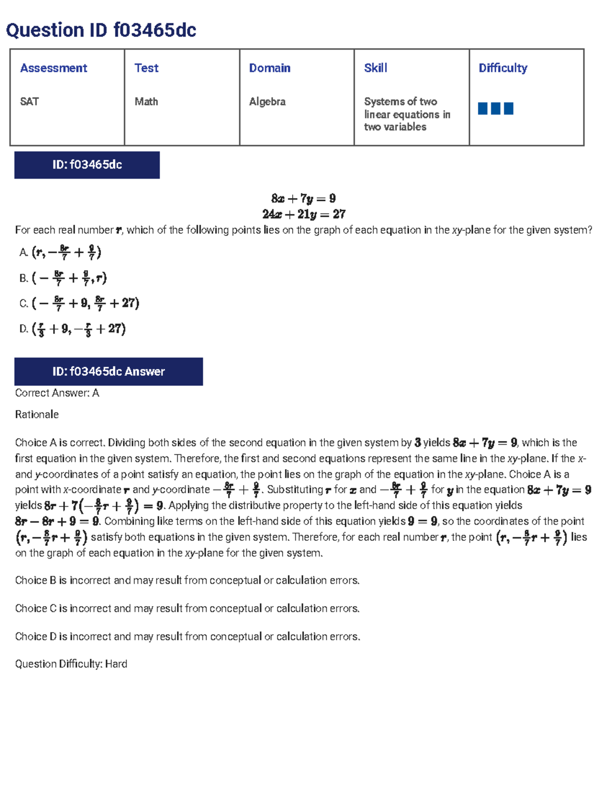 Algebra SAT Practice Questions - Systems of Equations and Inequalities ...