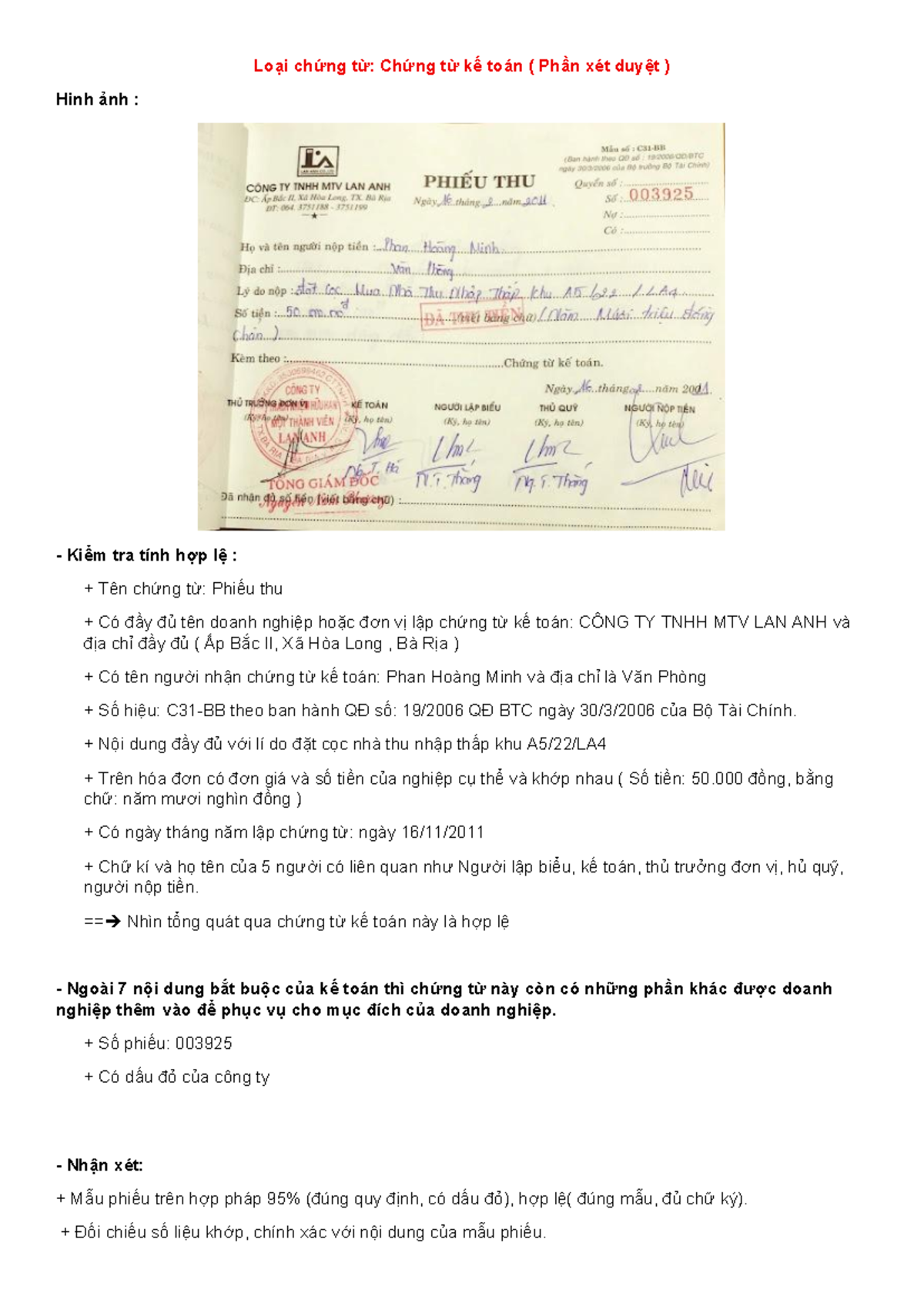 NLKT - Bsj: Hướng Dẫn Kiểm Tra Tính Hợp Lệ Chứng Từ Kế Toán - Studocu