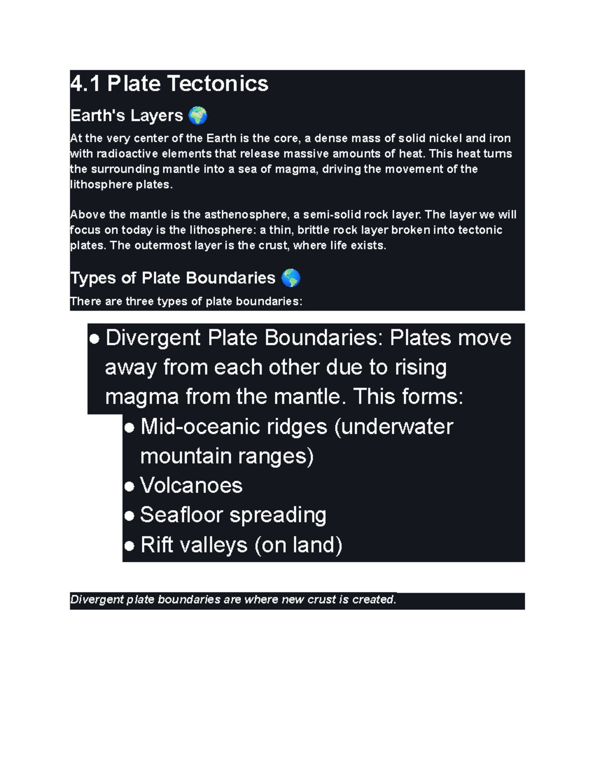 Unit 7 Geology & Mineral Resources - 4 Plate Tectonics Earth's Layers 🌍 ...
