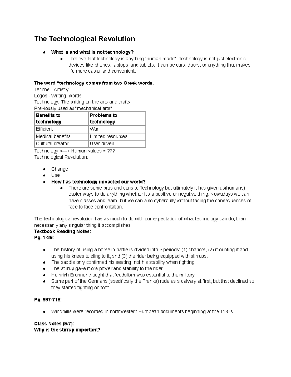 Technological Revolution Class Notes (Intro to Tech 101) - Studocu