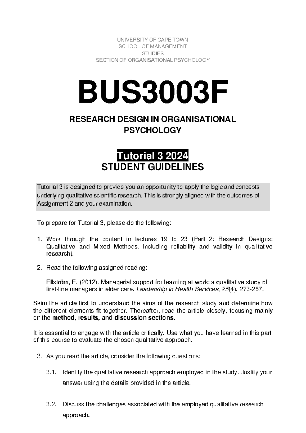 BUS3003F Tutorial 3 2024 Student Guidelines-2 - Tutorial 3 is designed ...