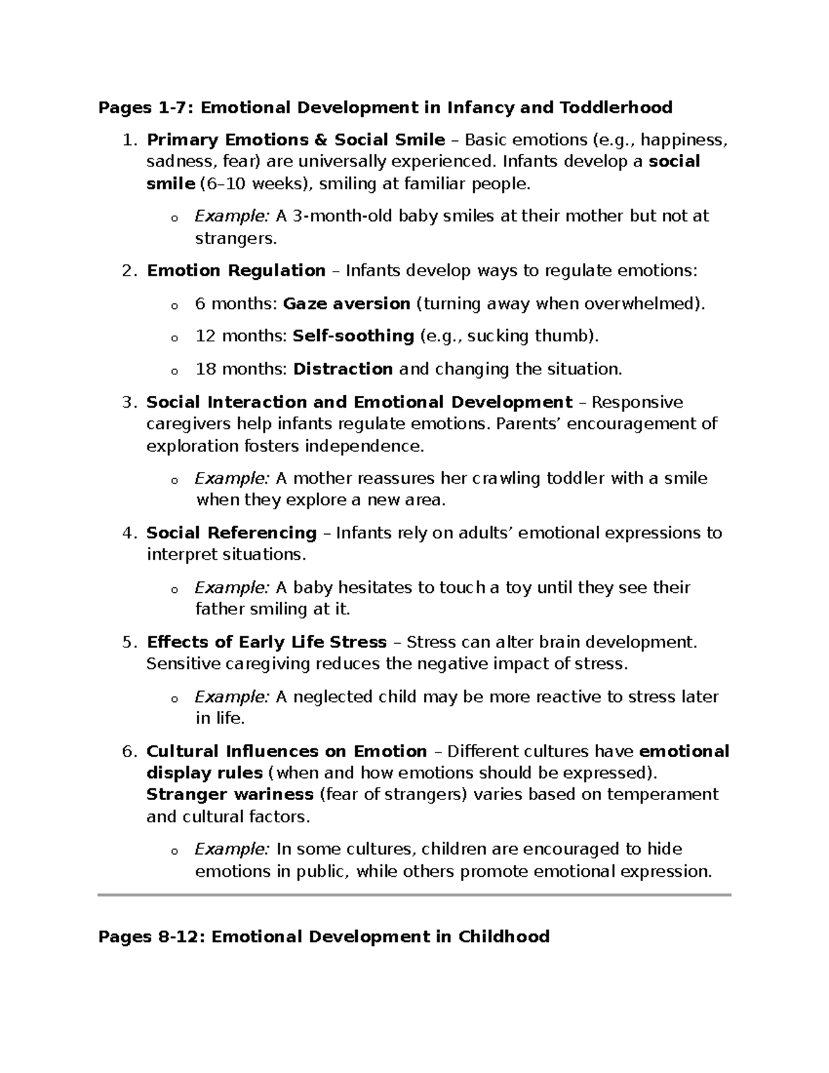 Chapter 10: Emotional Development Across the Lifespan - Notes - Studocu