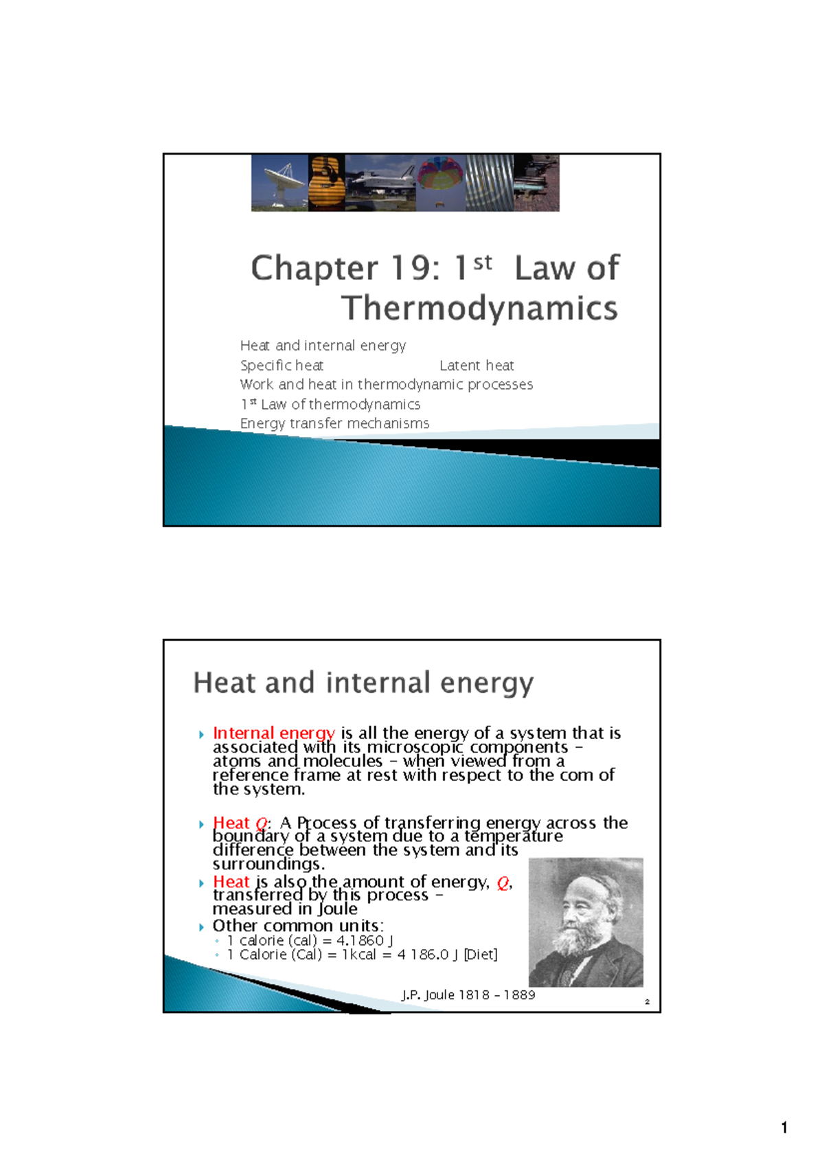 Ch 19 Thermodynamics Notes - Heat, Work, & Energy Transfer - Studocu