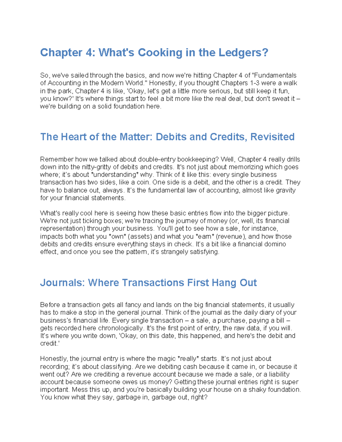 Fundamentals of Accounting - Chapter 4: Debits and Credits Explained ...