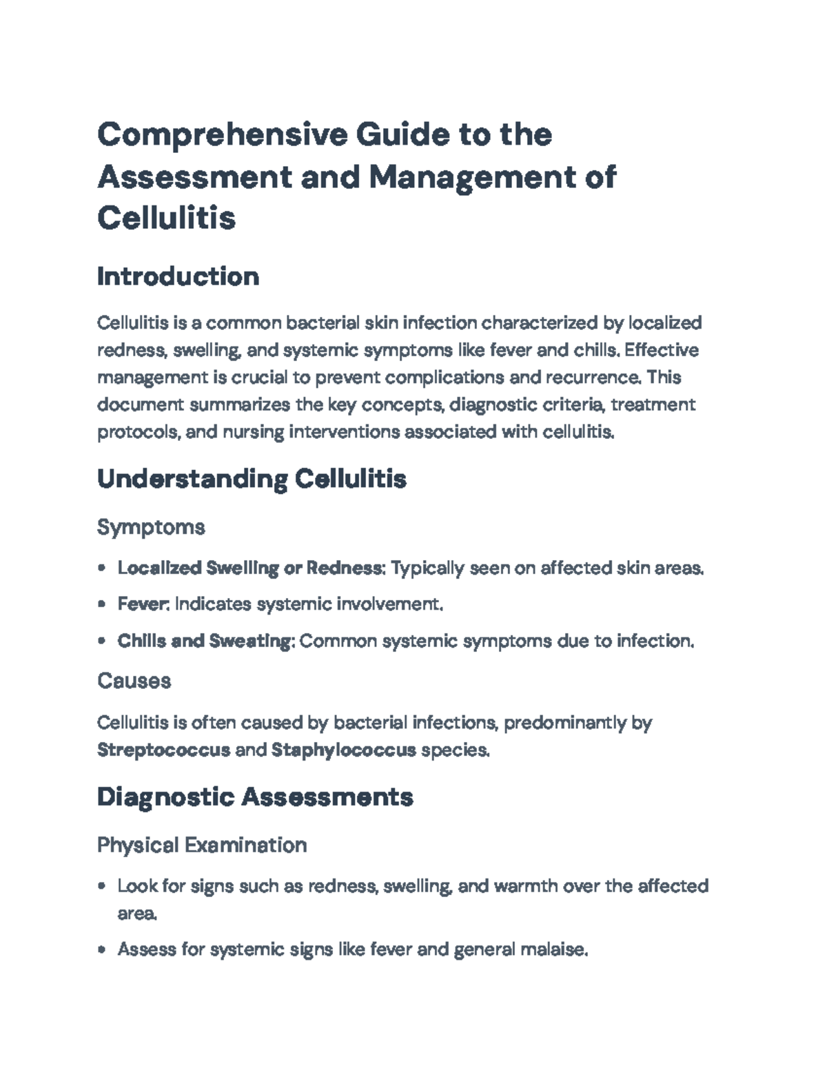 Assessment and Management of Cellulitis: A Comprehensive Guide ...