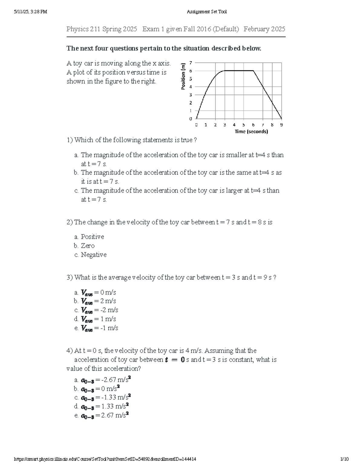 Physics 211 Spring 2025 Exam 1 Practice Questions and Solutions - Studocu