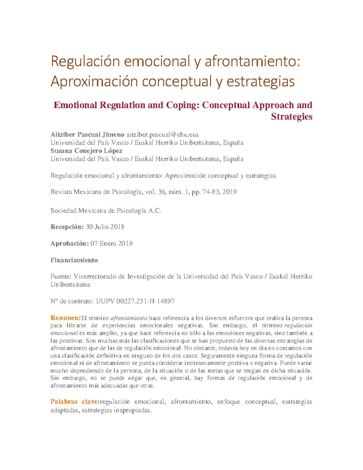 Regulación Emocional y Afrontamiento: Enfoques y Estrategias PSY-101 ...